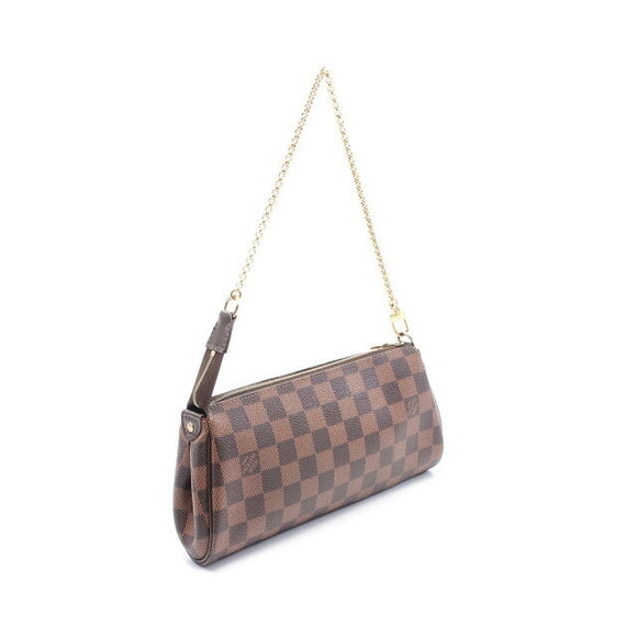 Louis Vuitton | Bags | Louis Vuitton Brown Leather Damier Handbag Eva ...